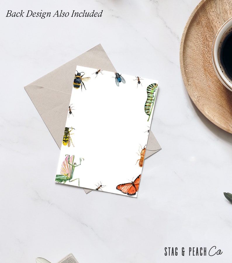 Bug Birthday Thank You Card-bug Birthday Party Bug Insects - Etsy