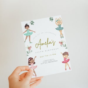 Ballerina Birthday Invitation-ballet Birthday Party Invitation, Ballet ...