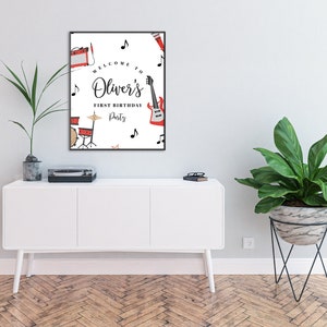 Music Welcome Sign -editable Music Birthday Banner, Rock Sign, Music ...