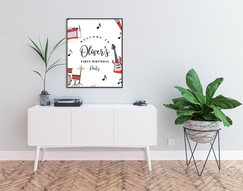 Music Welcome Sign -editable Music Birthday Banner, Rock Sign, Music ...