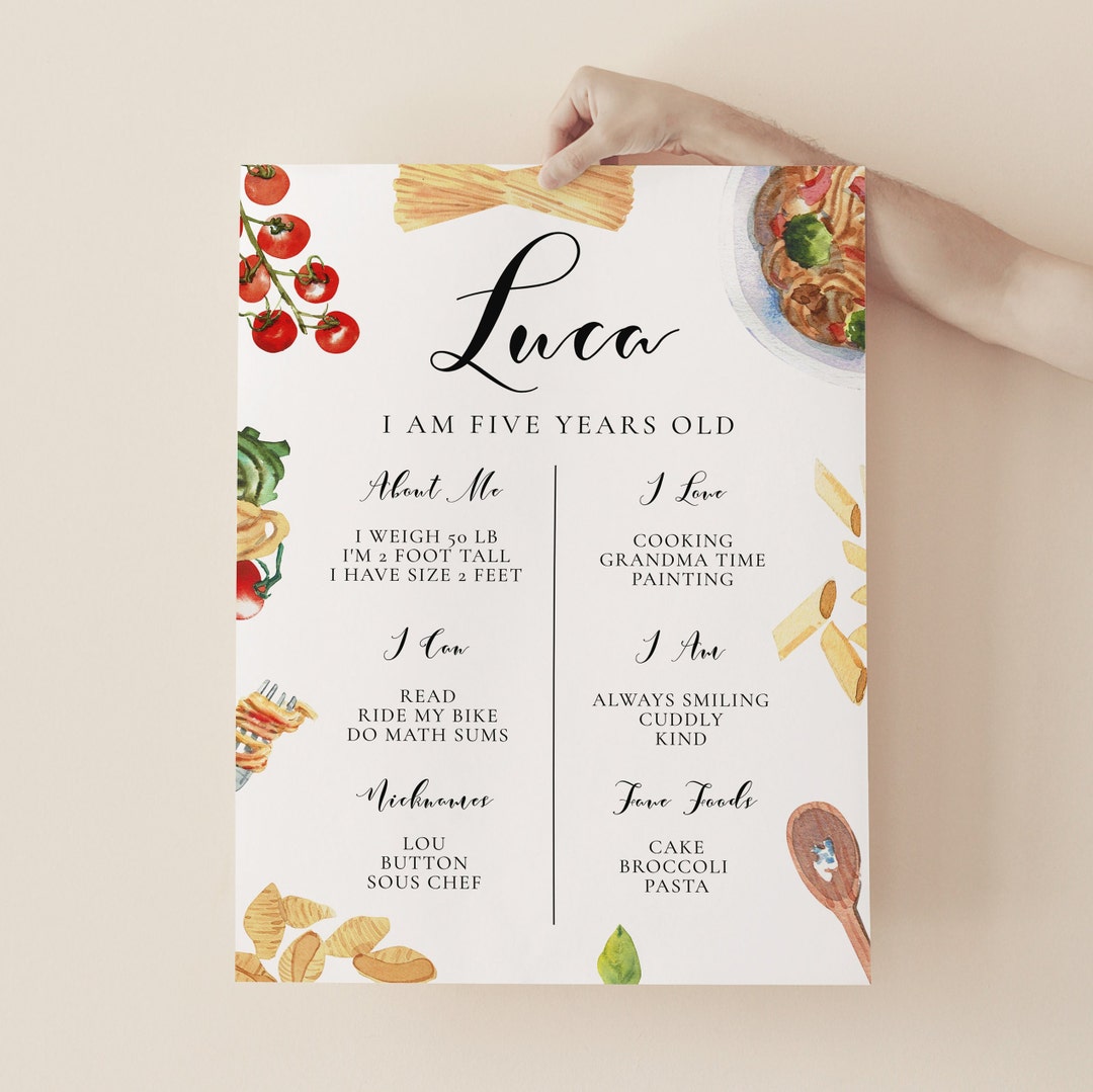 Pasta Birthday Milestone Sign - Spaghetti Birthday Decor, Italian ...