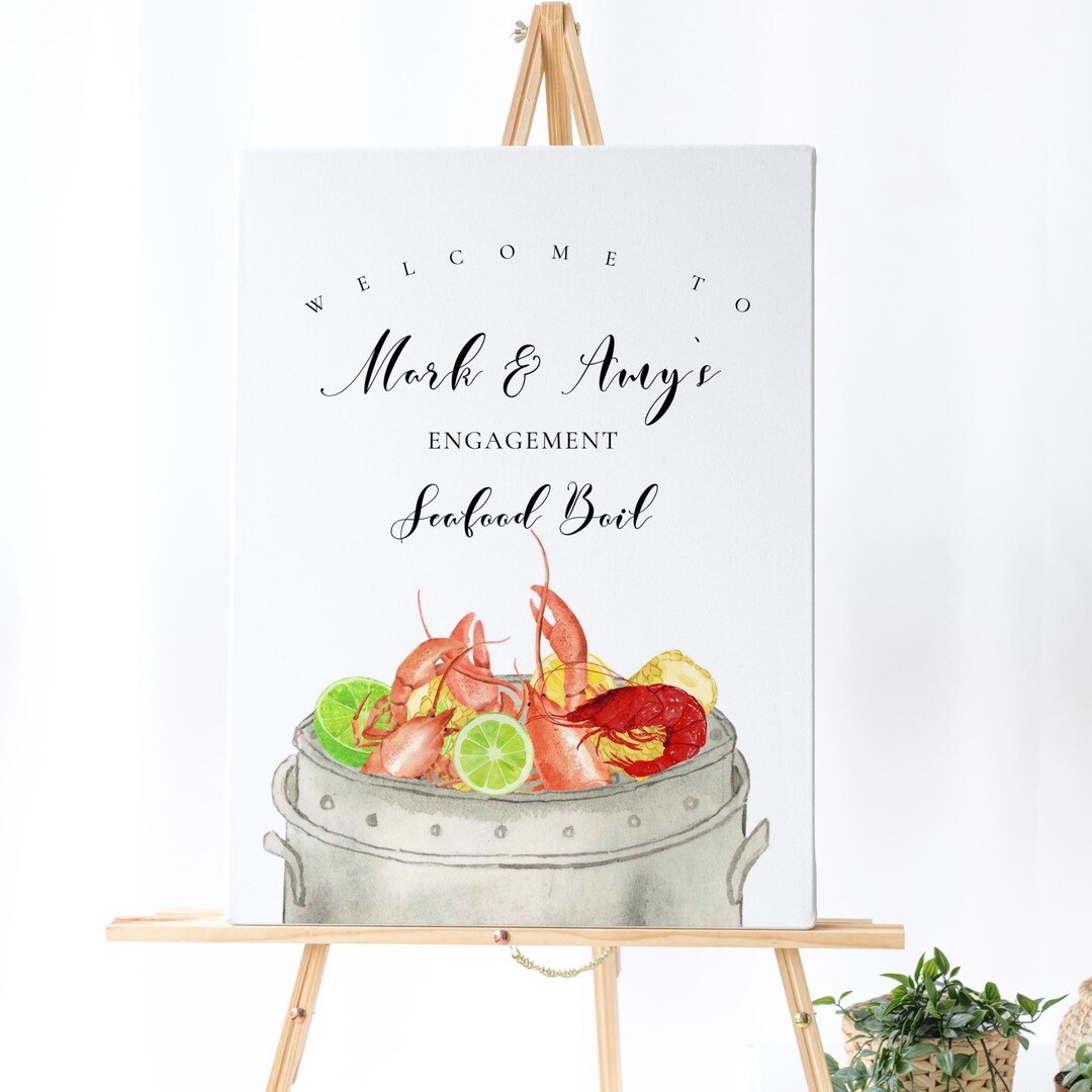 Crawfish Boil Welcome Sign - Crawfish Boil Decor, Shrimp Boil Wedding ...