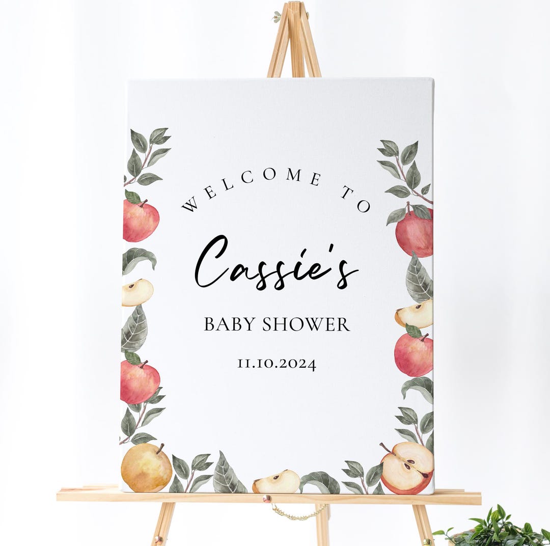 Apple Theme Baby Shower Welcome Sign-fall Baby Shower Signs, Apple ...