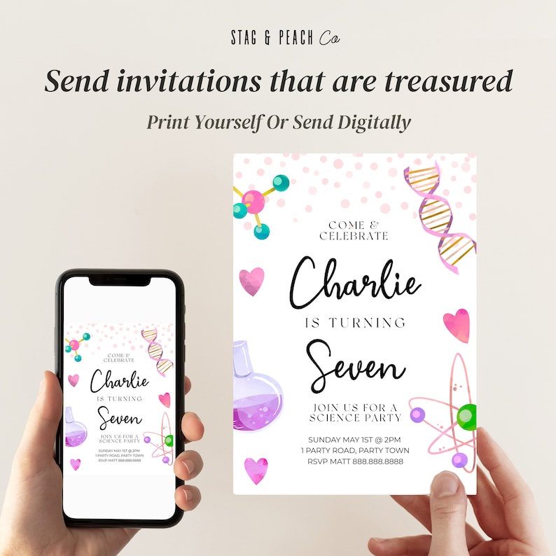 Science Party Invitation-science Party Invite Girl Science - Etsy