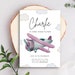 Airplane Party Invite Girl-airplane Birthday Invitation, Airplane ...