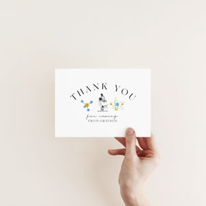 Science Party Thank You Card - Science Birthday Card, Science Party ...