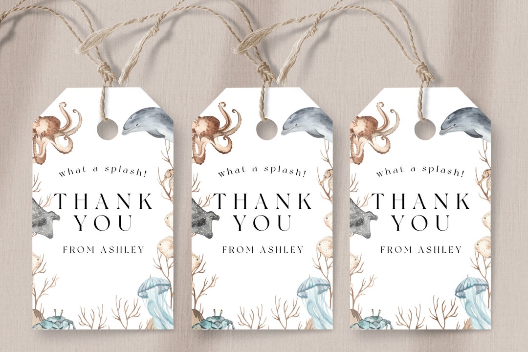 Under the Sea Birthday Favor Tag-ocean Birthday Party Decor, Aquarium ...