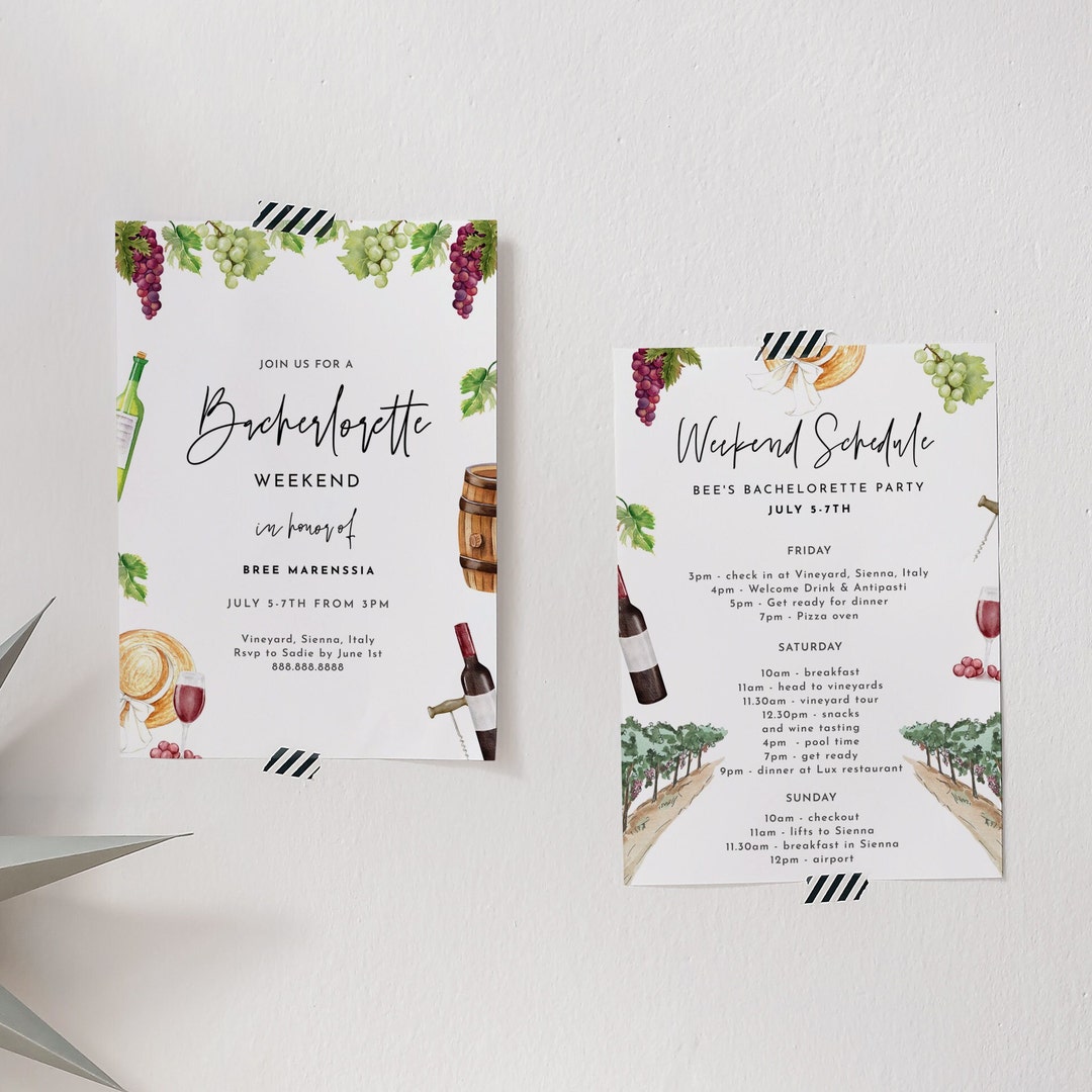 Wine Tasting Itinerary & Invitation - Wine Tasting Itinerary, Wine ...