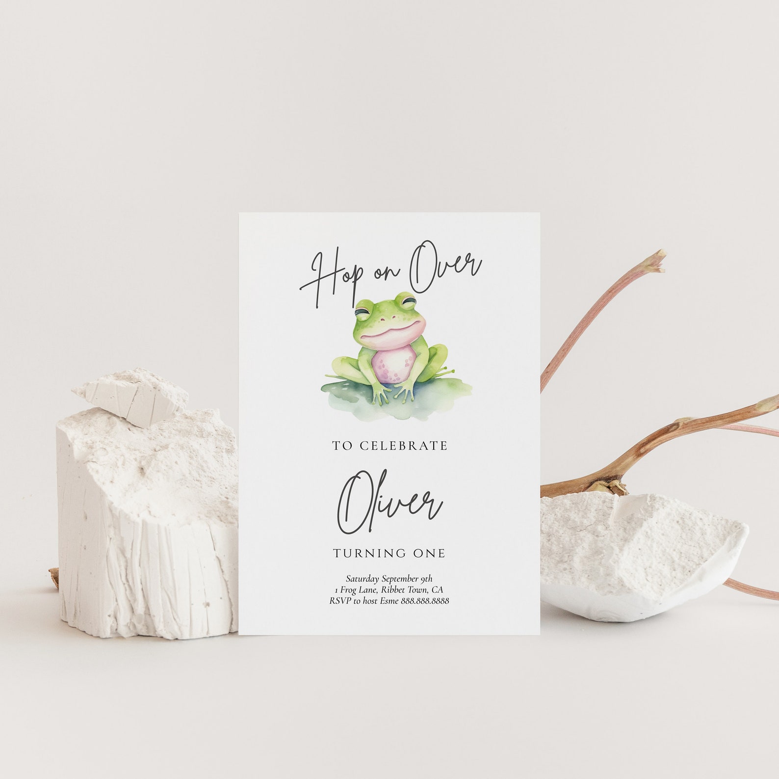 Frog Birthday Party Invitation - Frog Birthday Invitation, Amphibian ...
