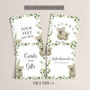 Koala Birthday Banner - Koala Sign, Koala Birthday Party Supplies ...
