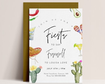 Editable Farewell Fiesta Invitation, Going Away Party, Farewell Fiesta ...