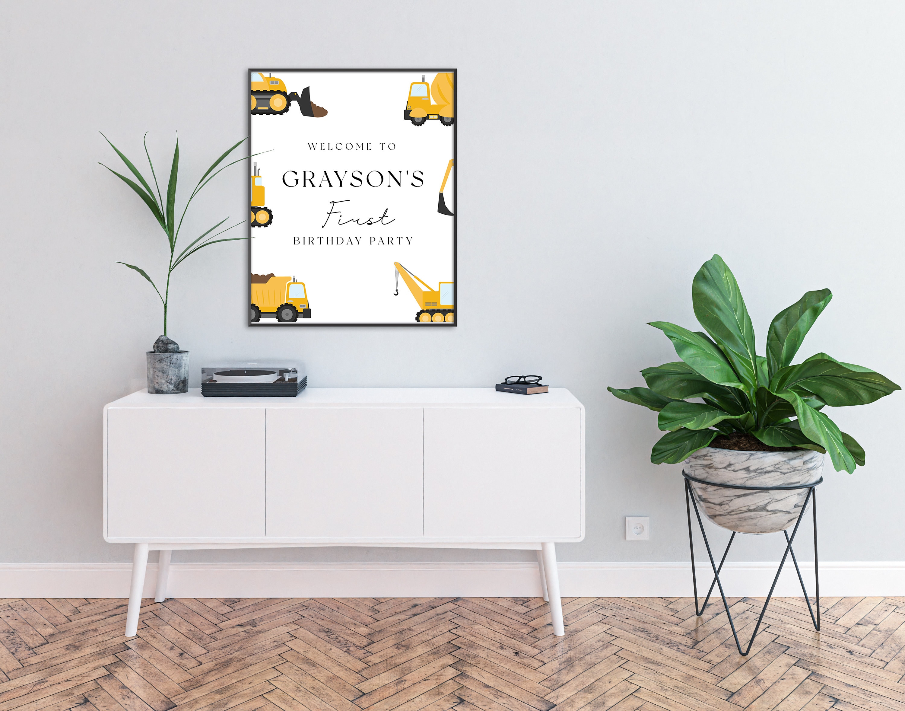 Construction Birthday Welcome Sign Construction Trucks Sign | Etsy