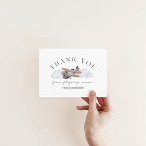 Airplane Thank You Card -editable Airplane Party Supplies, Airplane ...