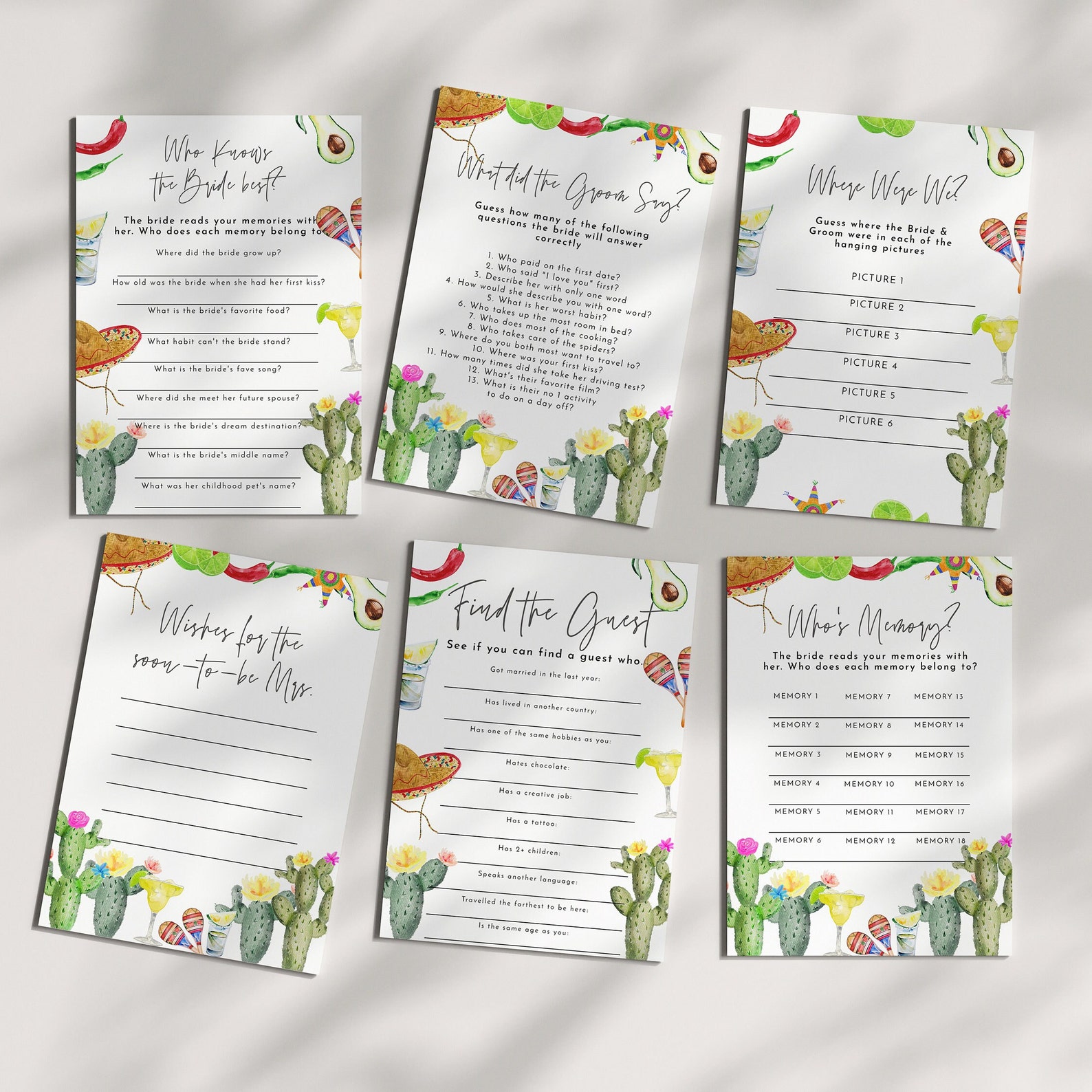 Fiesta Bridal Shower Games Cactus Bridal Shower Games, Fiesta ...