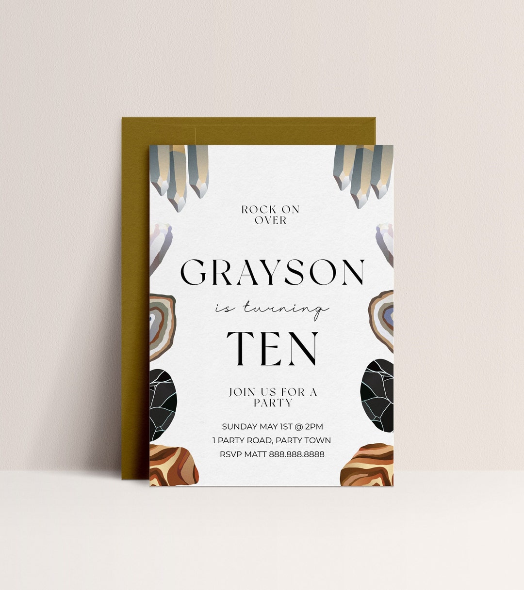 Rock Birthday Invitation - Geology Invitation, Geology Birthday ...