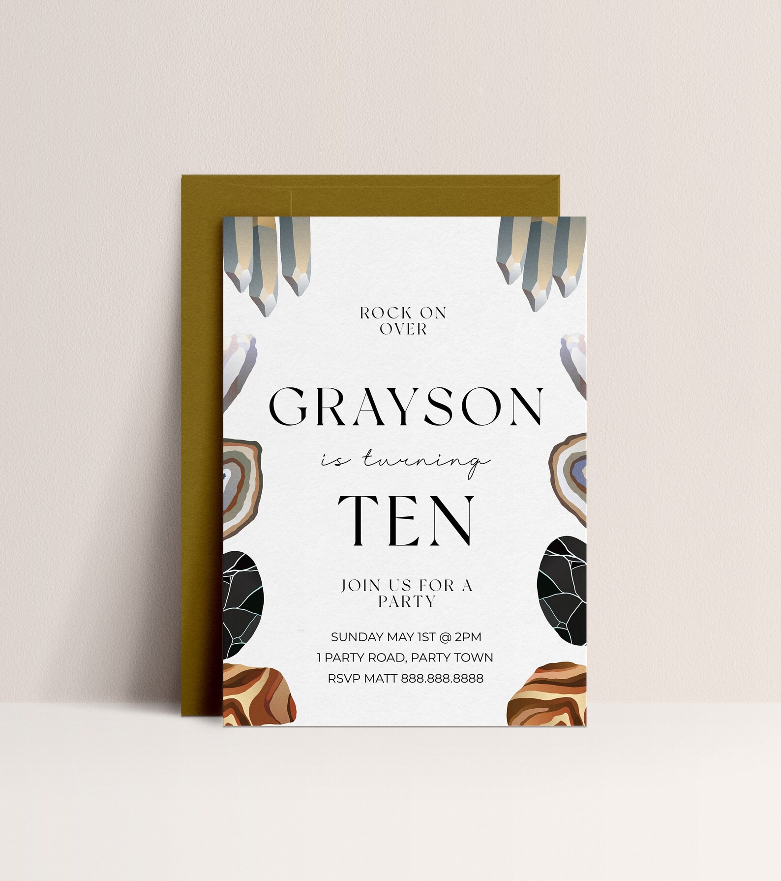 Rock Birthday Invitation - Geology Invitation, Geology Birthday ...