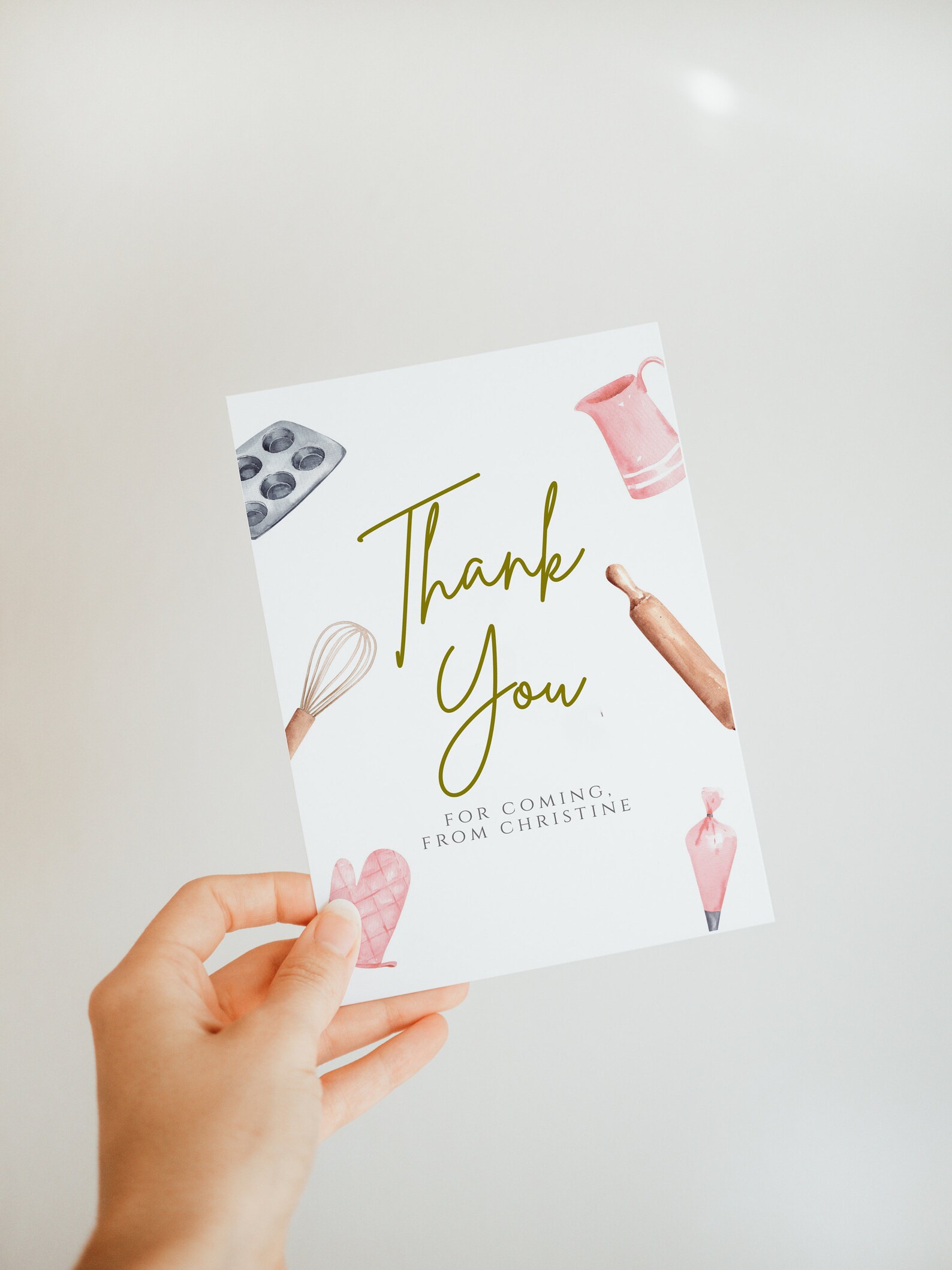 Cooking Birthday Party Thank You Card - Editable Baking Party Thank You ...