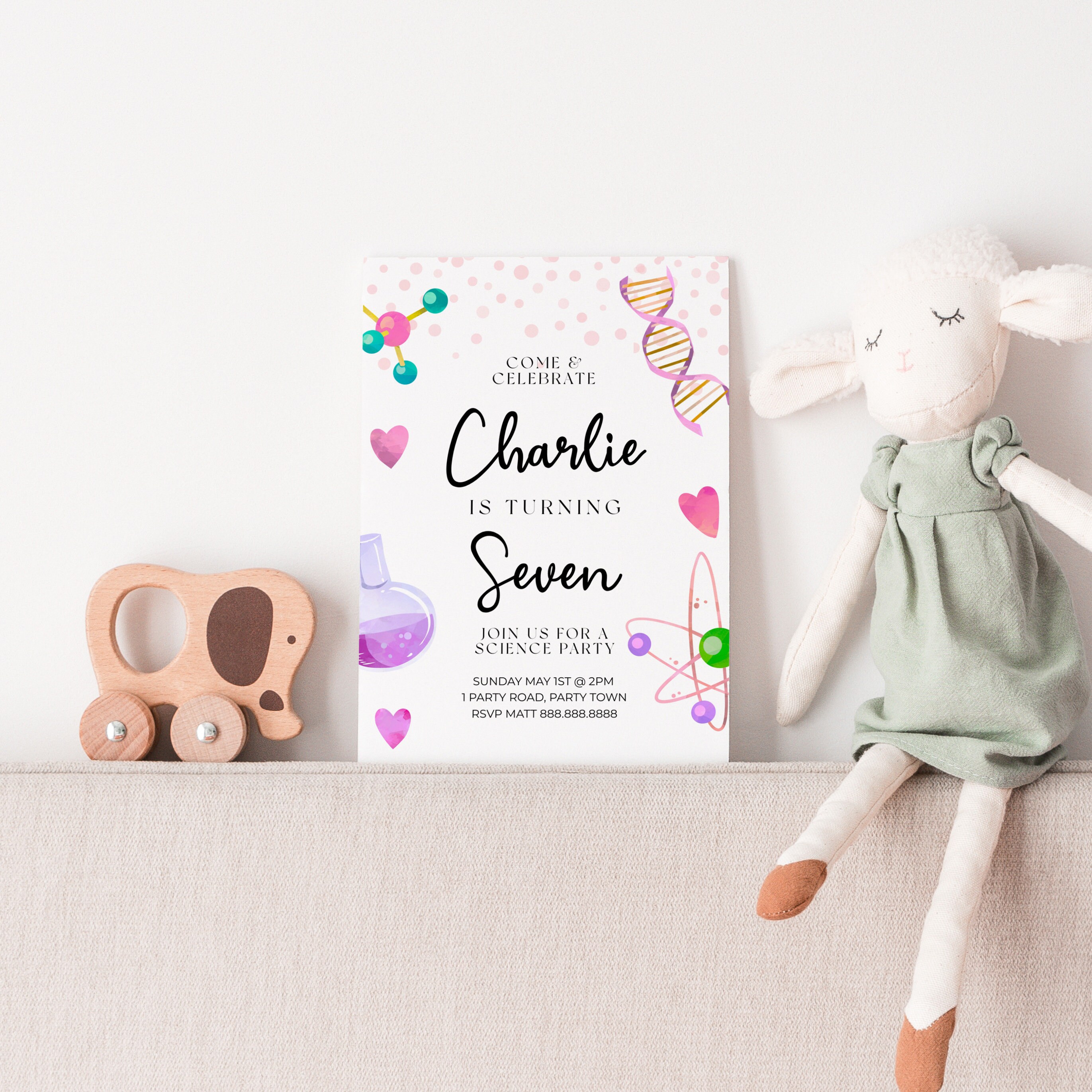 Science Party Invitation-science Party Invite Girl Science - Etsy