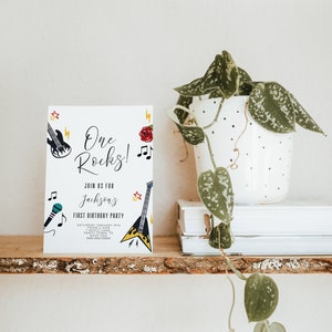 One Rocks Birthday Invitation -rock Birthday Party Invitation, Rock ...