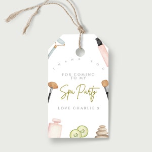 Spa Party Favor Tag - Spa Party Thank You Tag, Spa Birthday Tag Girl ...