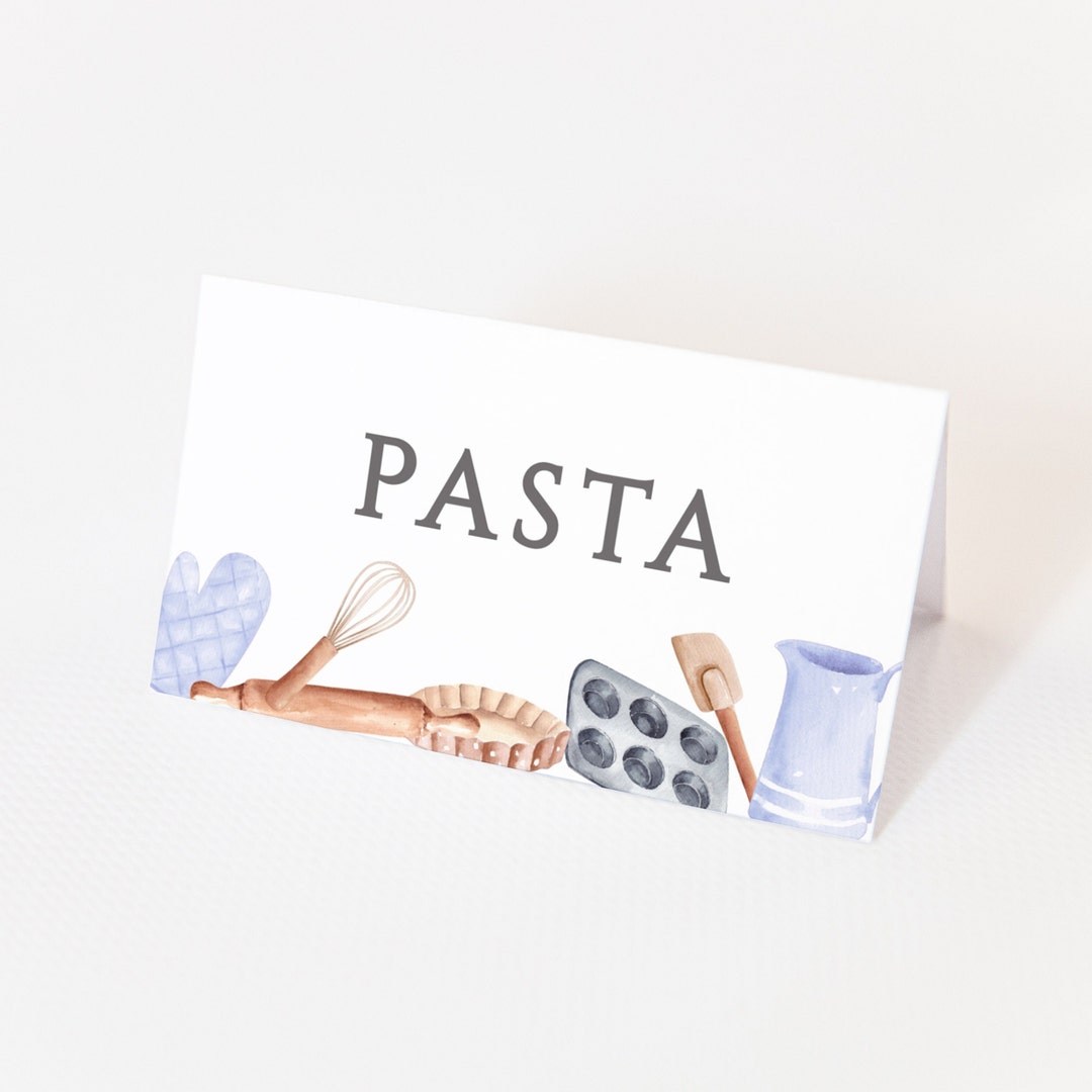 Baking Party Food Labels -baking Party Decor, Cooking Party Favor Card ...