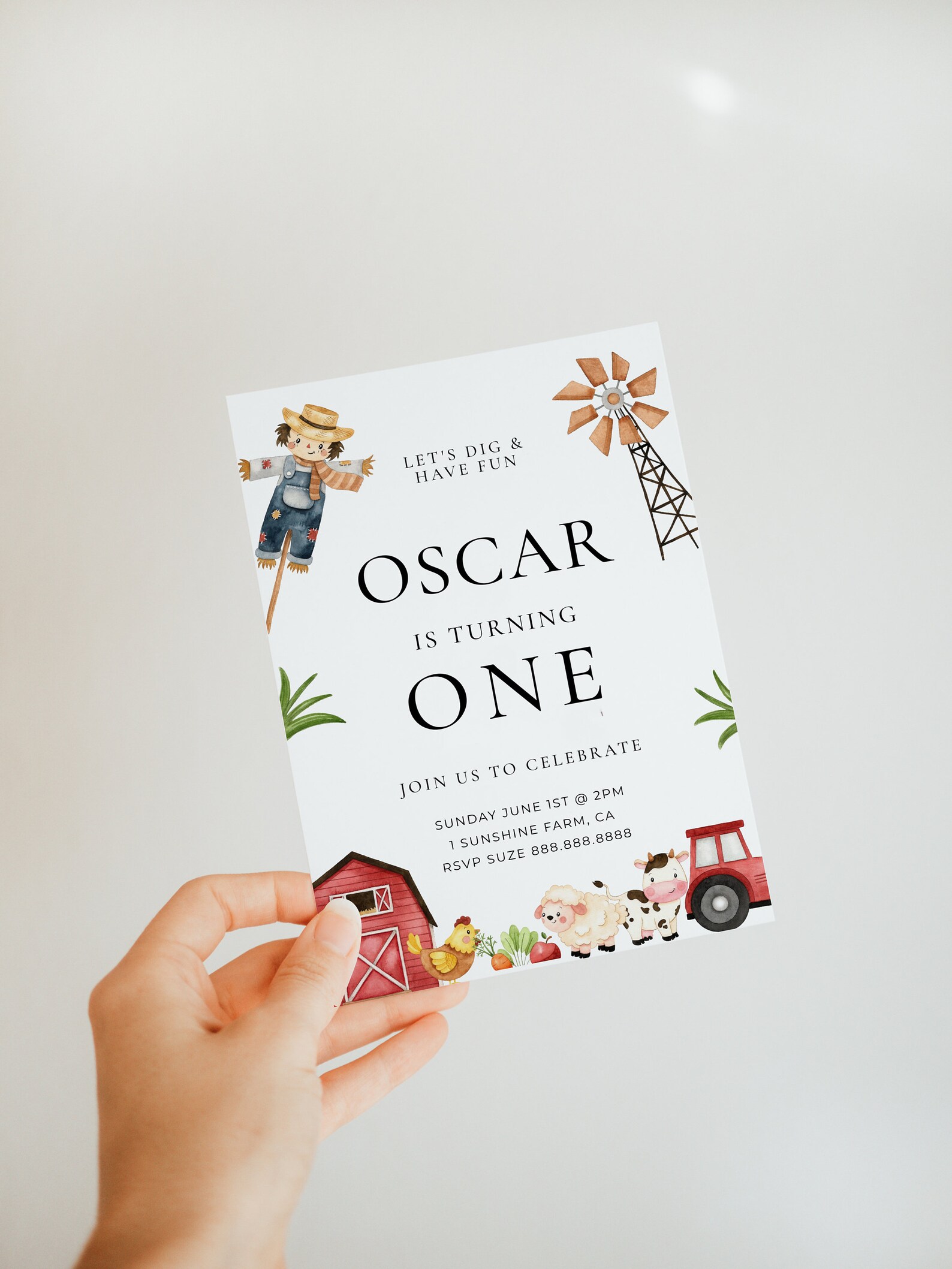 Editable Farm Birthday Invitation-farm Animals Birthday Party, Farm ...