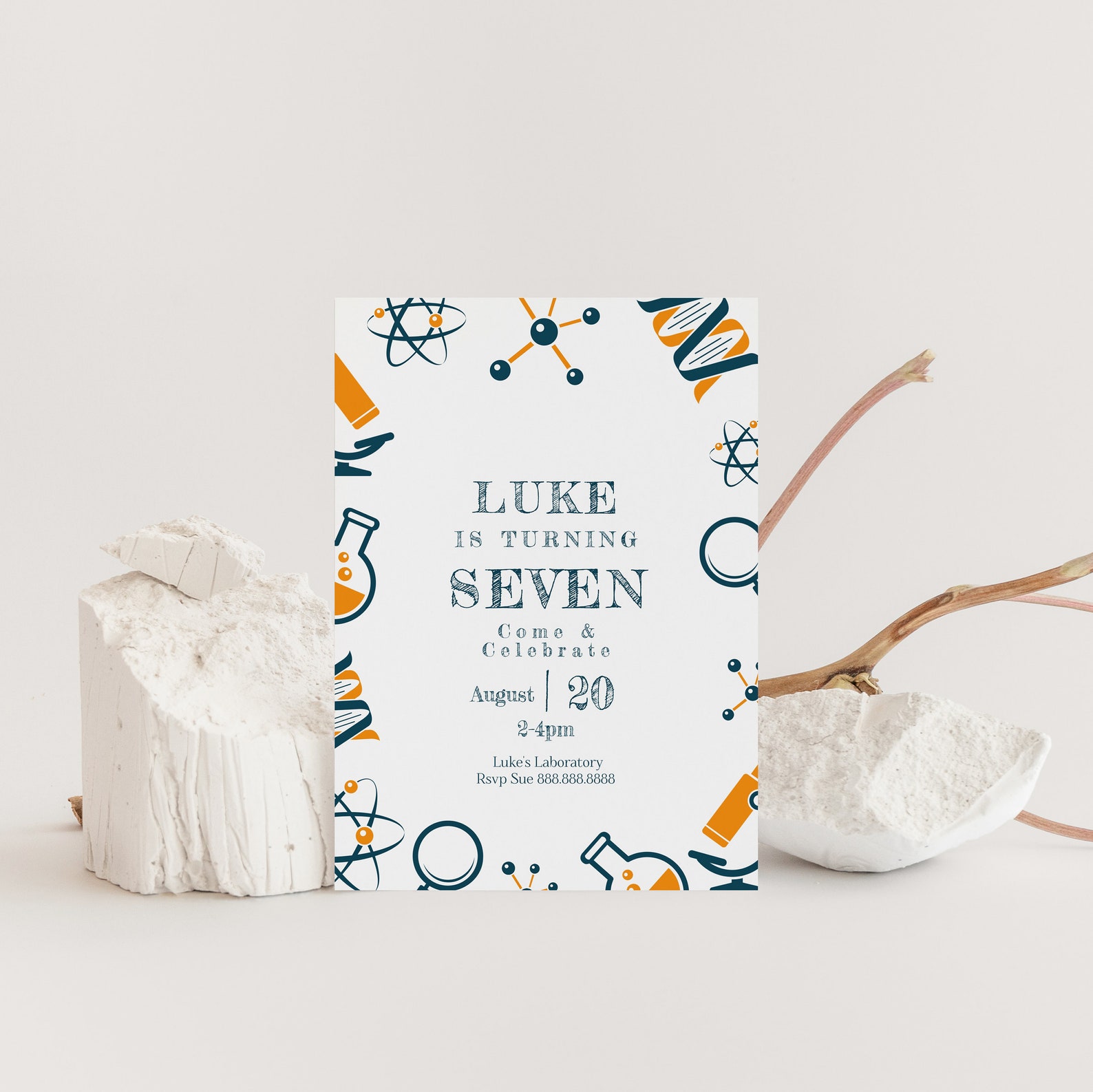 Science Birthday Invitation Boys Science Party Invite - Etsy