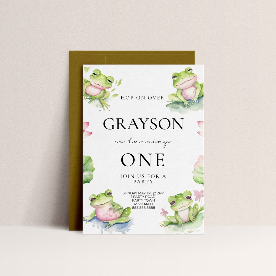 Frog Birthday Invitation - Frog Birthday Party Invitation, Amphibian ...