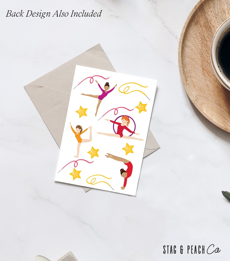Gymnastics Birthday Thank You Card -gymnastics Party, Gymnast Birthday ...