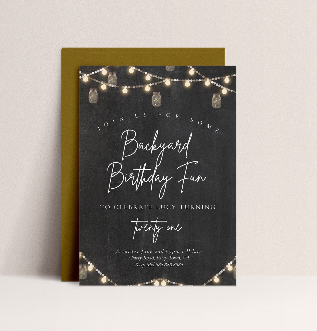 Backyard Birthday Invitation - Backyard Invitation Template, Birthday ...