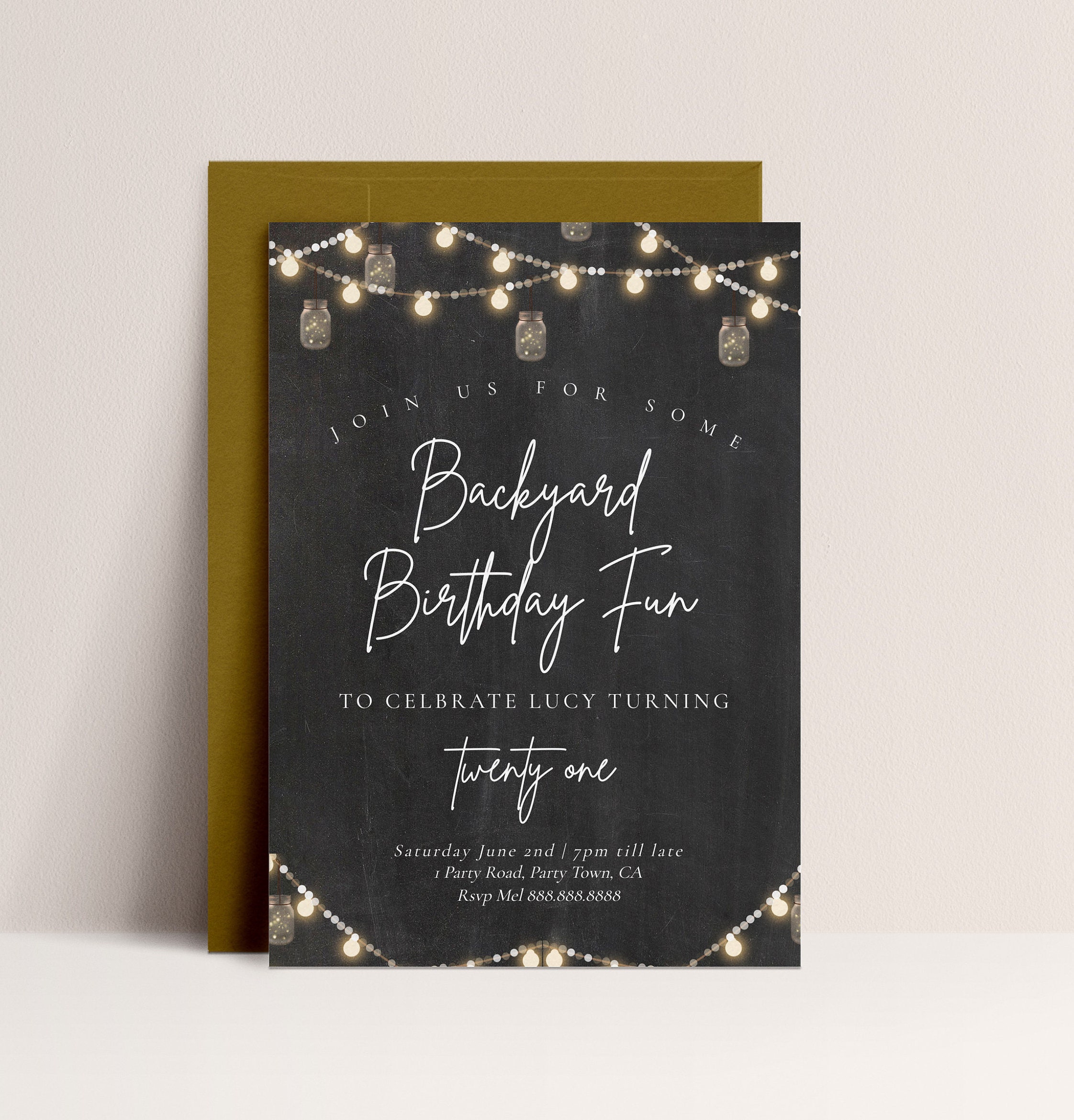 Backyard Birthday Invitation - Backyard Invitation Template, Birthday ...