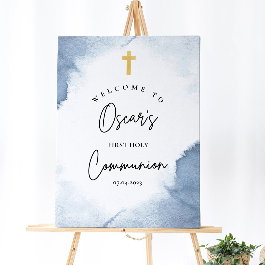 First Communion Welcome Sign Template, Baptism Welcome Sign, Boys ...