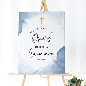 First Communion Welcome Sign Template, Baptism Welcome Sign, Boys ...