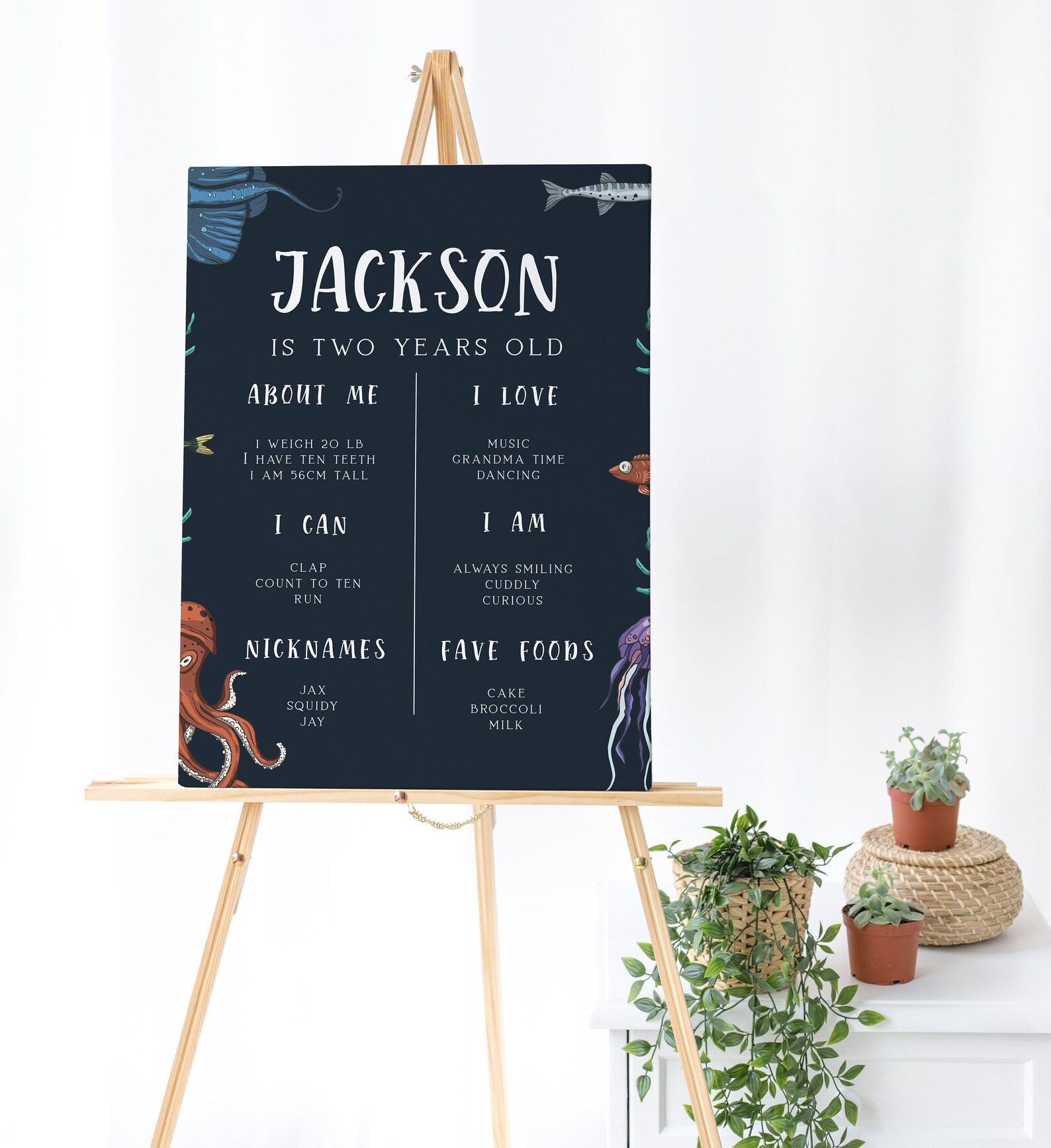 Under the Sea Welcome Sign - Boys Under the Sea Birthday Banner, Ocean ...