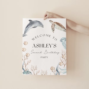 Under the Sea Welcome Sign - Under the Sea Birthday Banner, Ocean Theme ...
