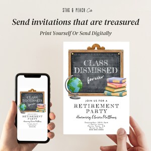 Teacher Retirement Party Invitation - Educator Invite, Retirement Party ...