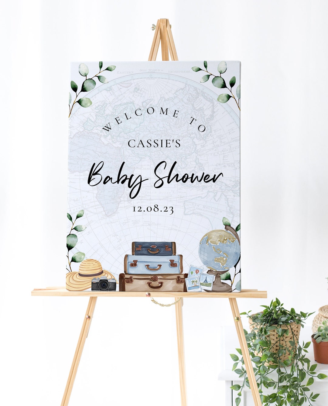 Travel Baby Shower Welcome Sign - Travel Themed Baby Shower, Travel ...