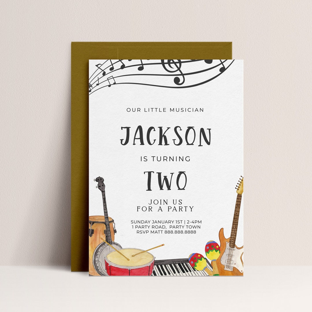 Musical Instrument Birthday Invitation-musical Birthday Invitation ...