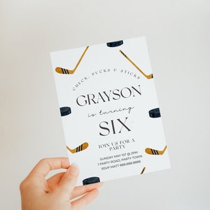 Hockey Birthday Invitation -hockey Birthday Party Invite, Hockey Invite ...