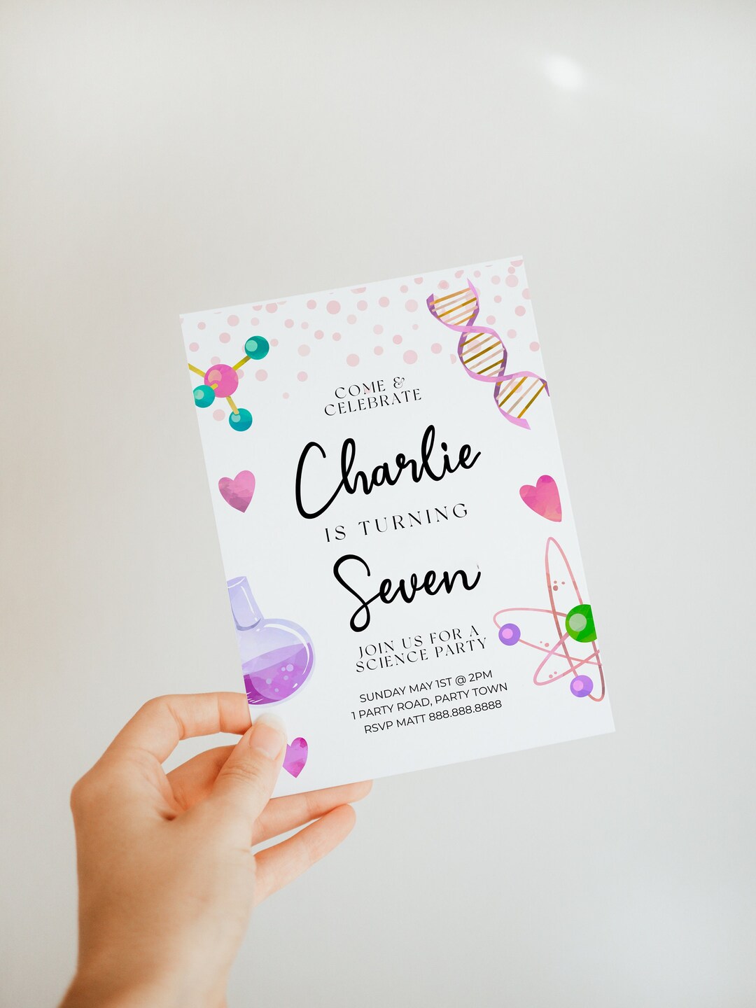 Science Party Invitation-science Party Invite Girl, Science Birthday ...