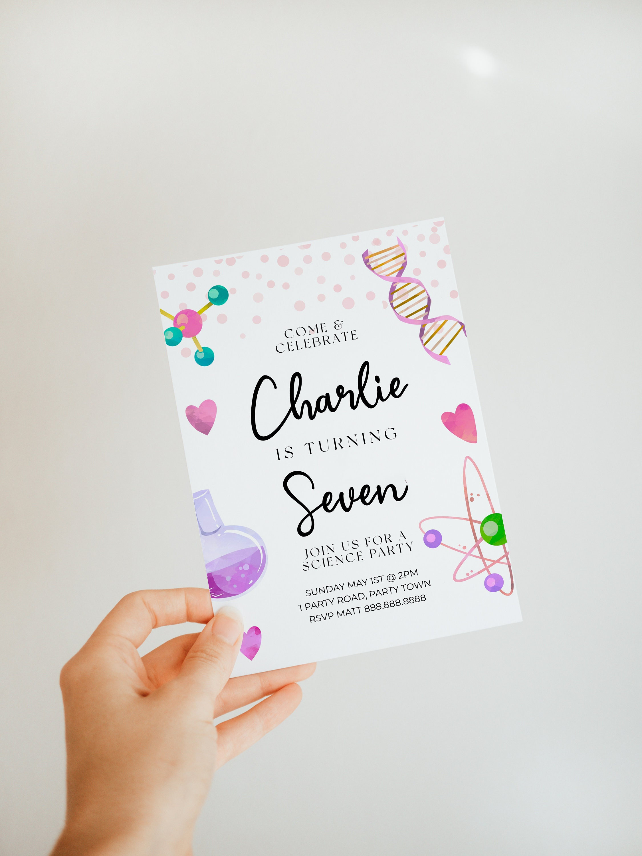 Science Party Invitation-science Party Invite Girl Science - Etsy