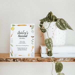 Cooking Party Birthday Invitation-baking Party Invitation, Chef Party ...