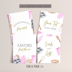 Baking Birthday Party Decorations Bundle - Cooking Party Invite ...