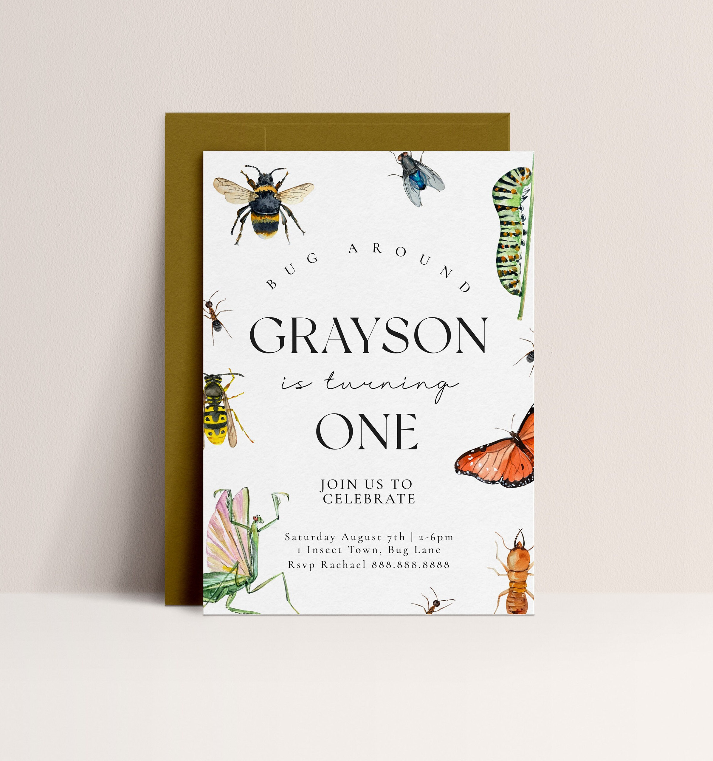 Editable Bug Birthday Invitation Insect Birthday Invite - Etsy