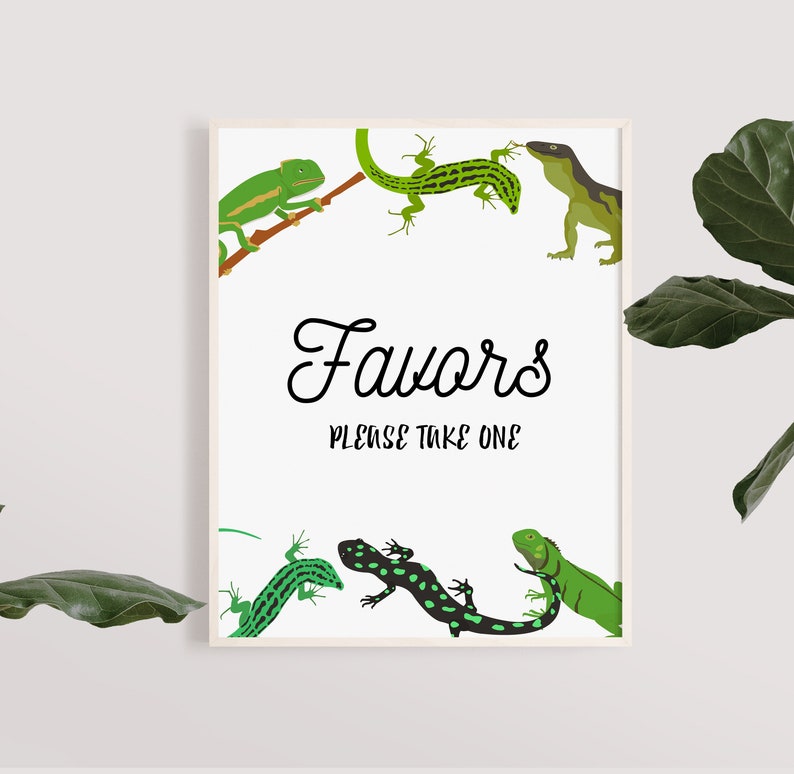 Lizard Birthday Signs 8x10"-lizard Party Decor, Reptile Party Games ...