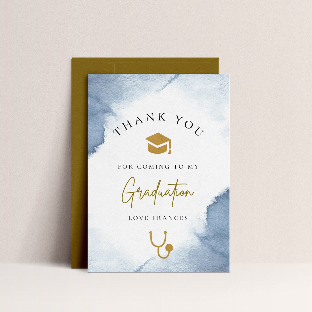 Nursing Graduation Thank You Card - Nursing School Graduation ...