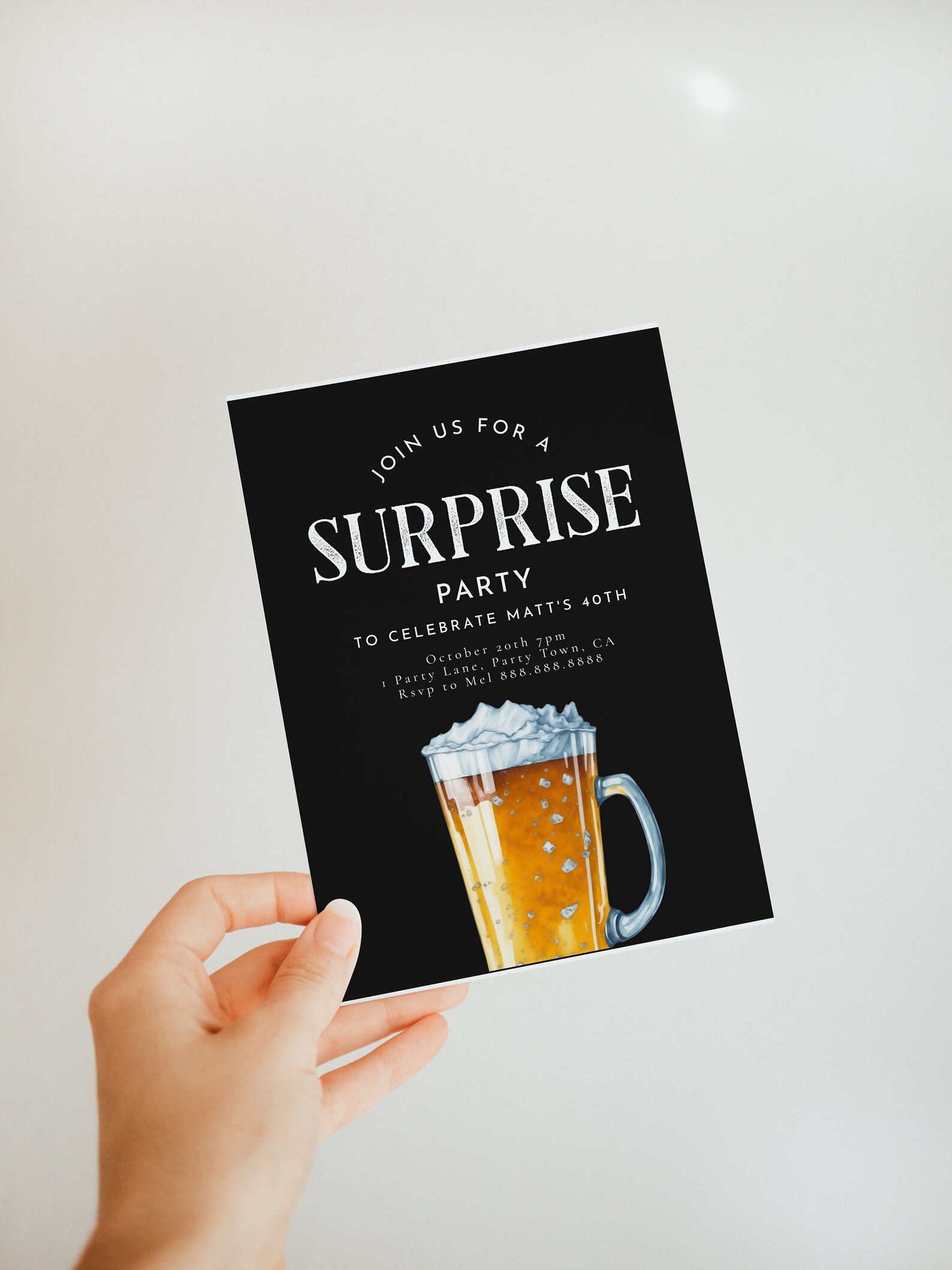 Beer Surprise Birthday Party Invitation -adult Birthday Invite, 30th ...