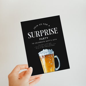 Beer Surprise Birthday Party Invitation -adult Birthday Invite, 30th ...