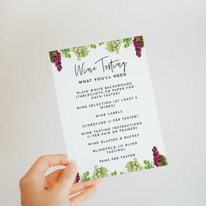 Wine Tasting Party Kit -wine Tasting Scorecard, Wine Tasting Notes ...