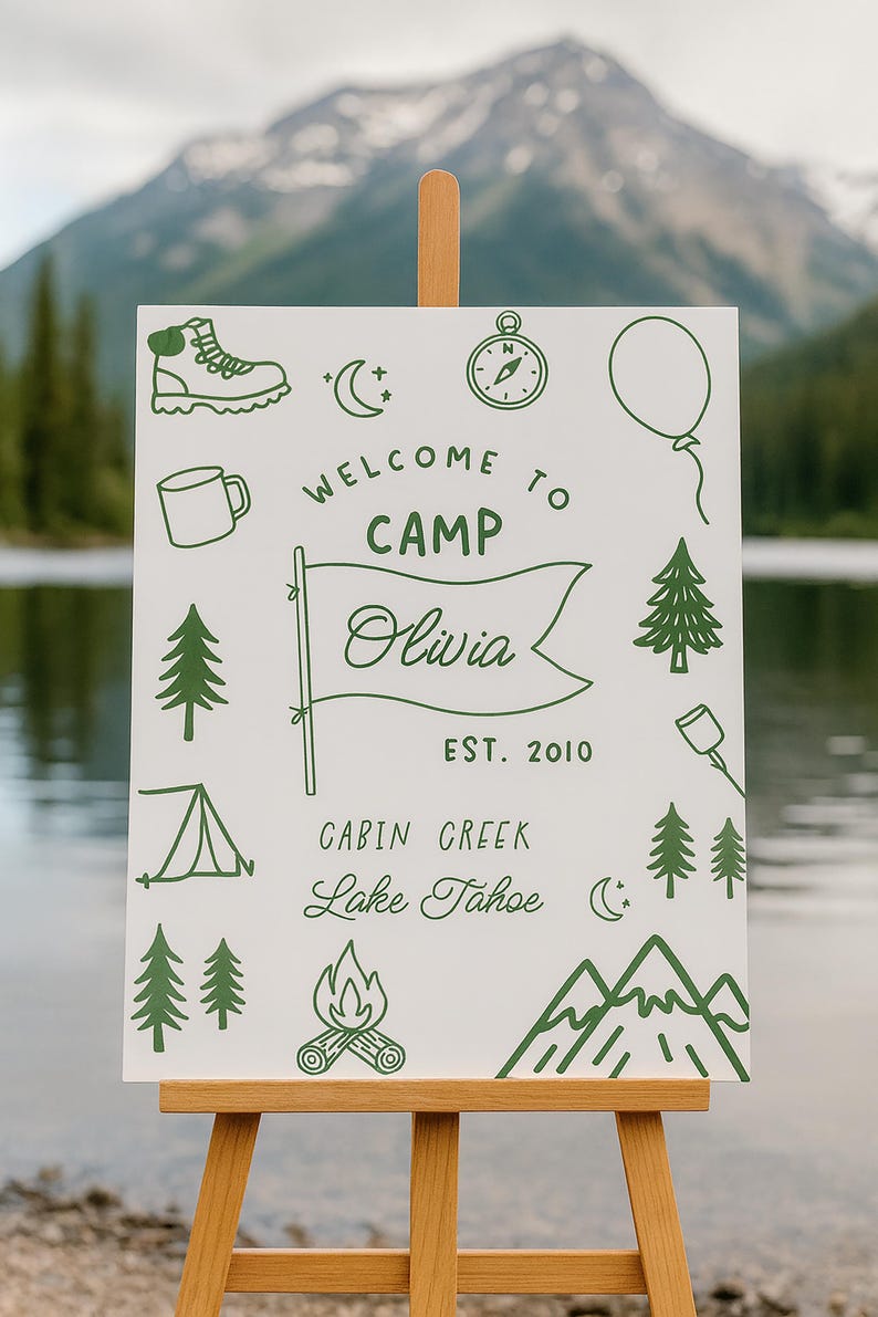 Camp Welcome Sign Editable - Personalized Camp Banner With Name, Camp ...